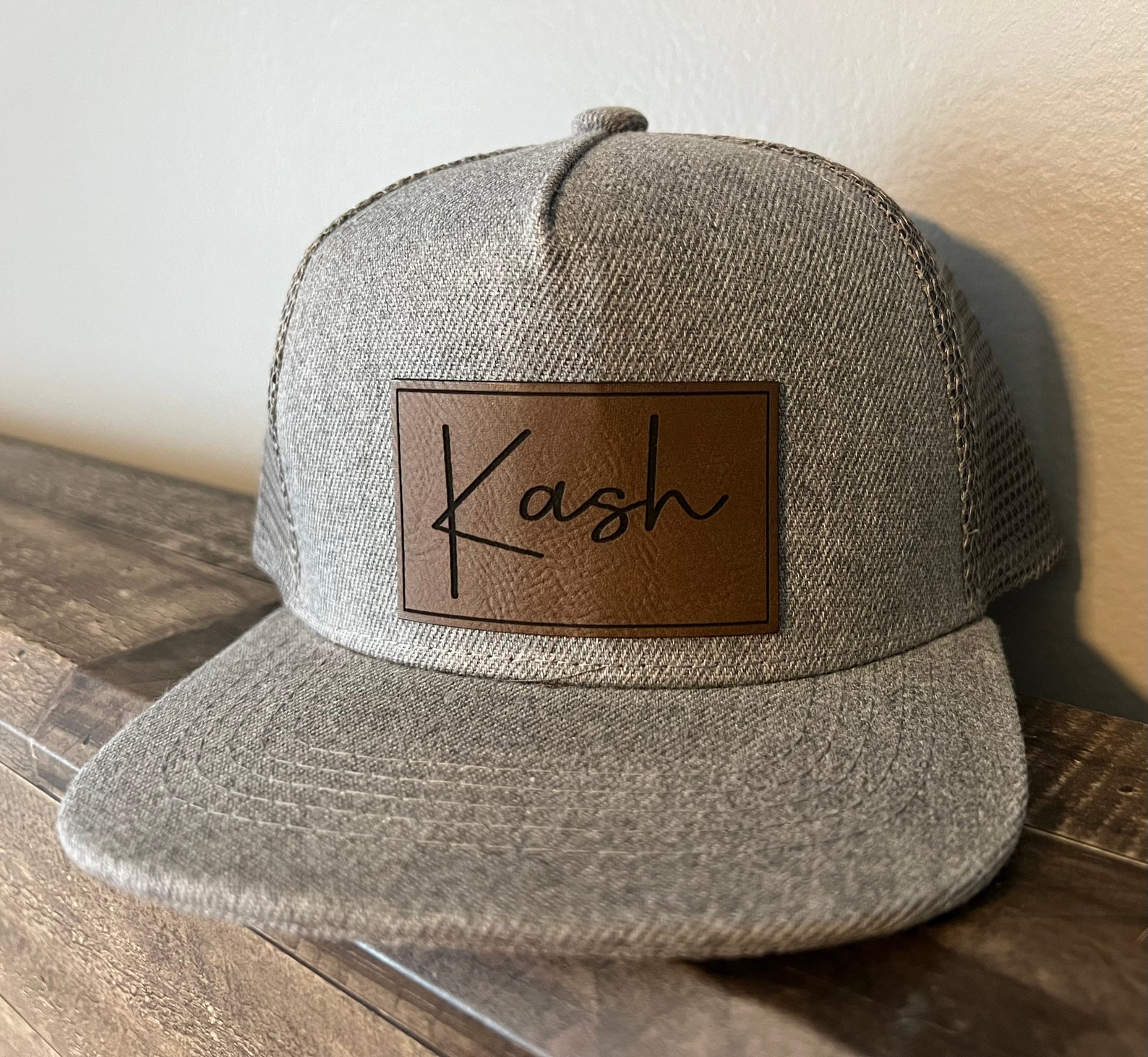 Custom Toddler Hat Name Patch Infant Hat Vegan Leather Patch - Etsy