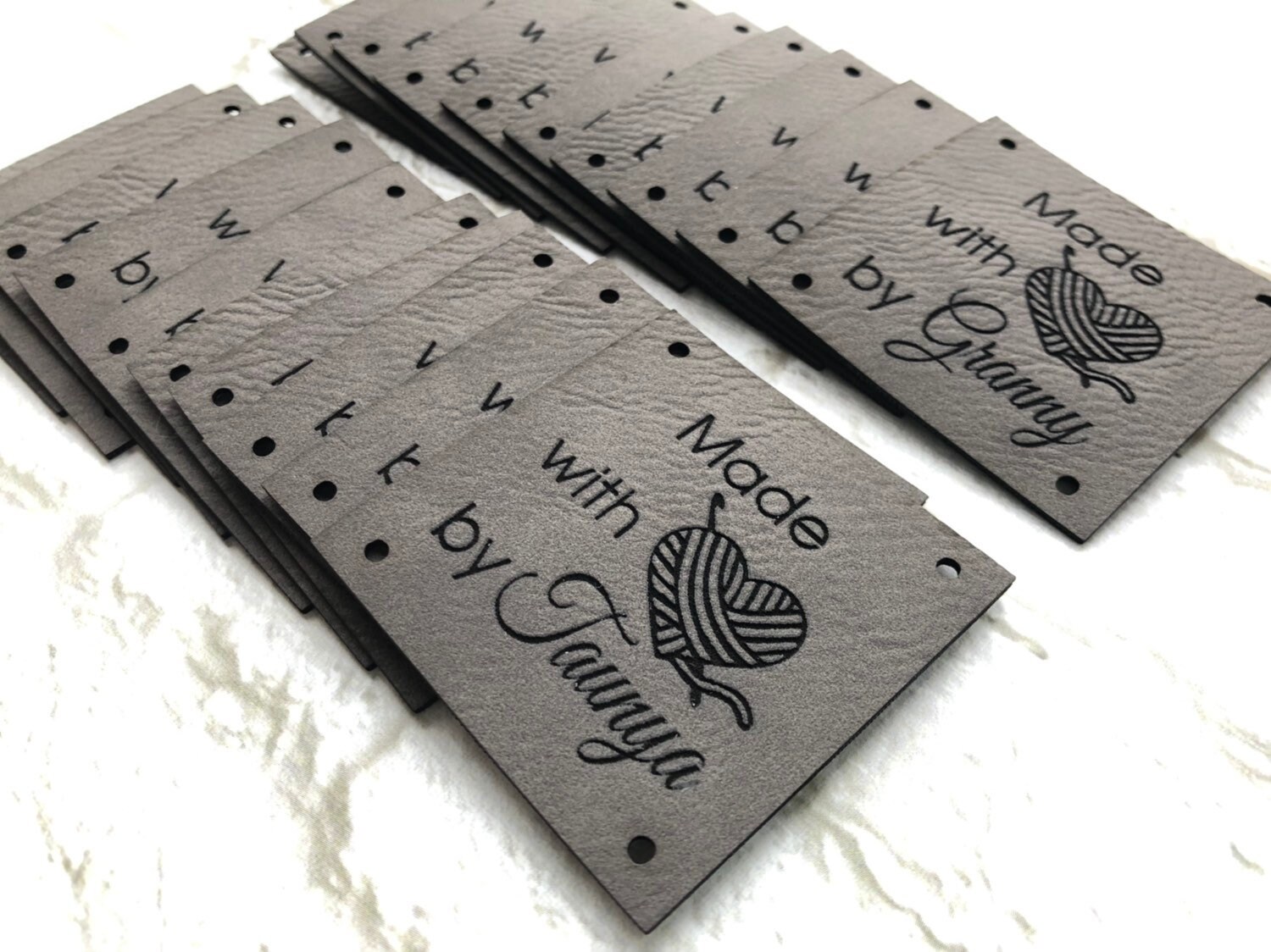 Made With Love Sewing Tags Knitting Tag Personalized - Etsy