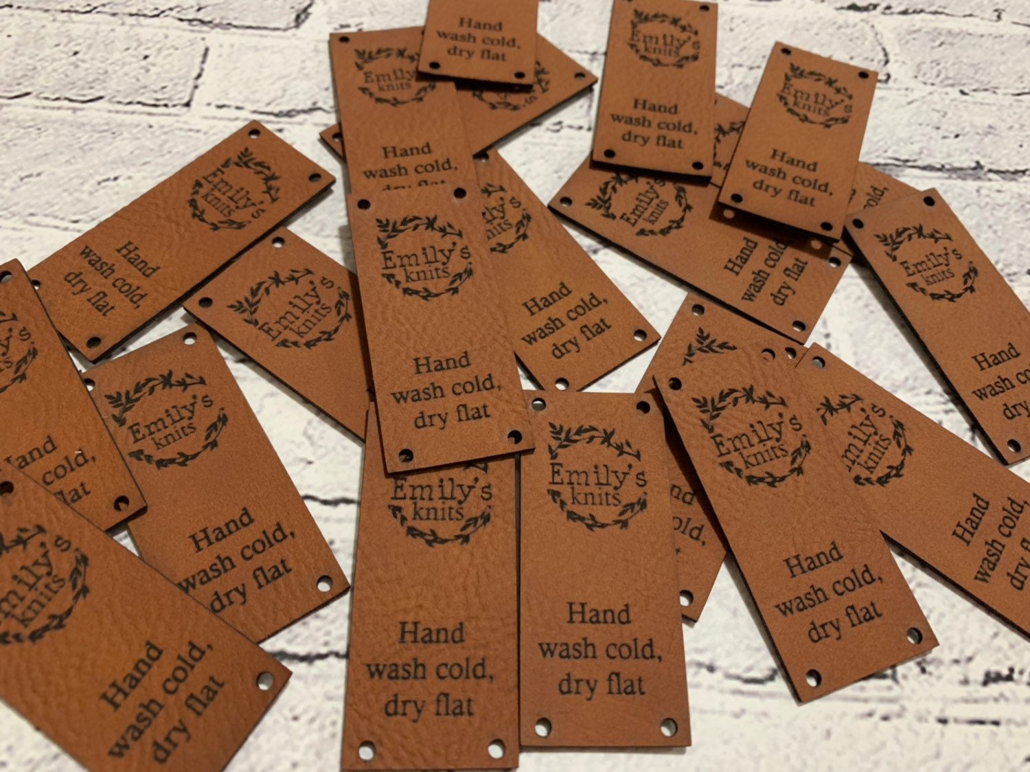 Custom Faux Leather Knitting Tags, Personalized Product Labels - Etsy