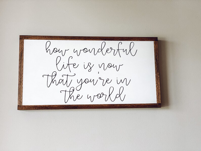 Modern Nursery Sign How Wonderful Life is Now That Youre in - Etsy