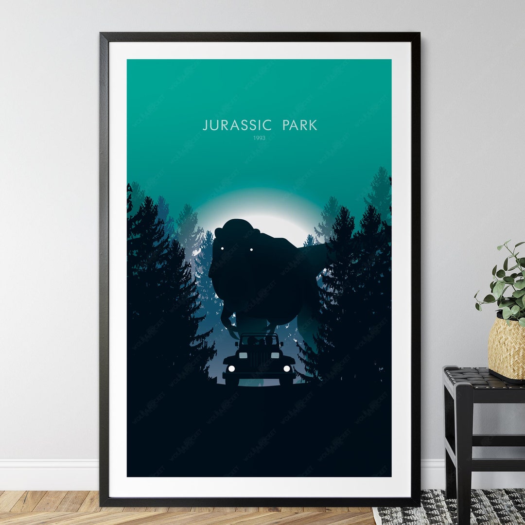 Jurassic Park Movie Poster Print, Wall Art, Minimalist Poster, Film ...