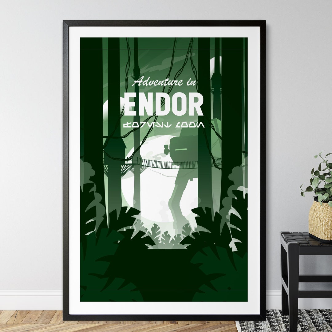 Star Wars Endor Travel Poster, Minimalist Print, Wall Art, Film Art - Etsy