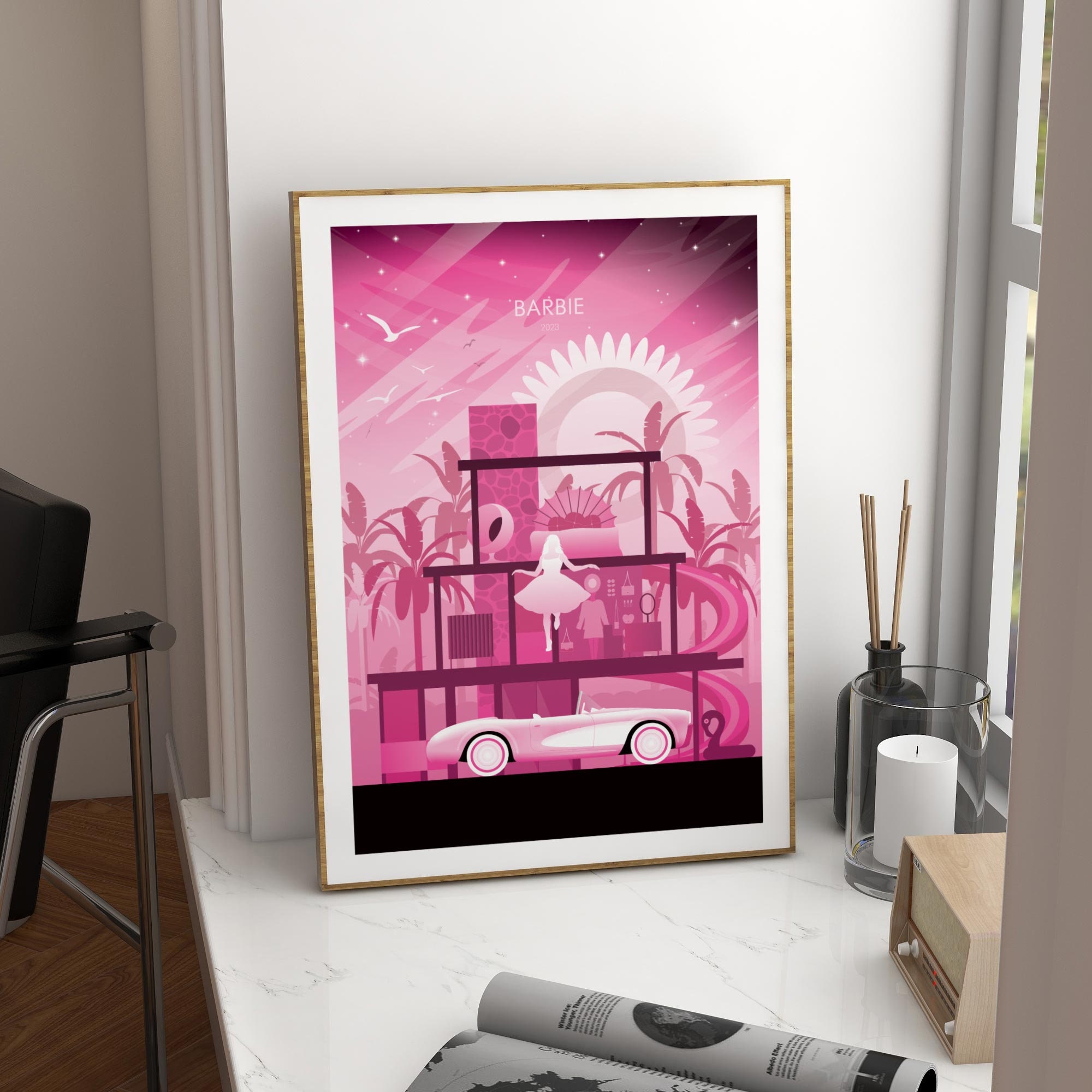 Barbie movie poster print, wall art, minimalist poster, film poster ...