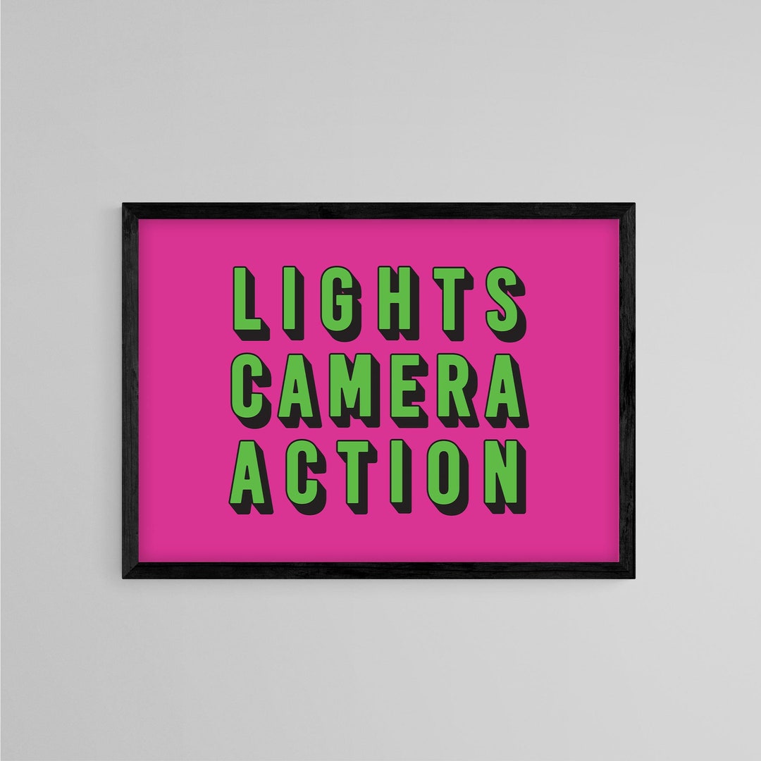 Lights Camera Action Quote Poster - Etsy
