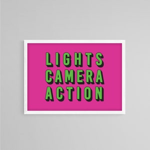 Lights Camera Action Quote Poster - Etsy