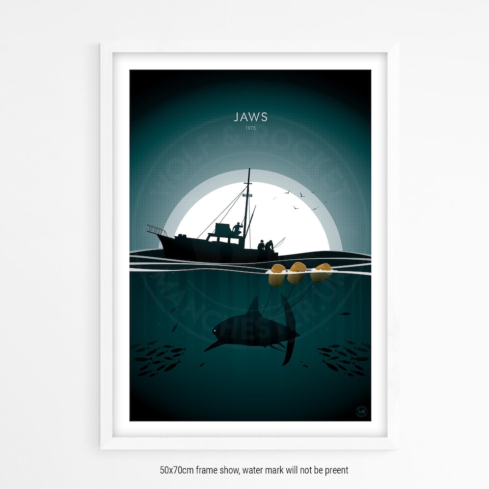 Jaws Poster, Home Decor, Wall Art, Movie Poster Designed & Sold By Ryan ...