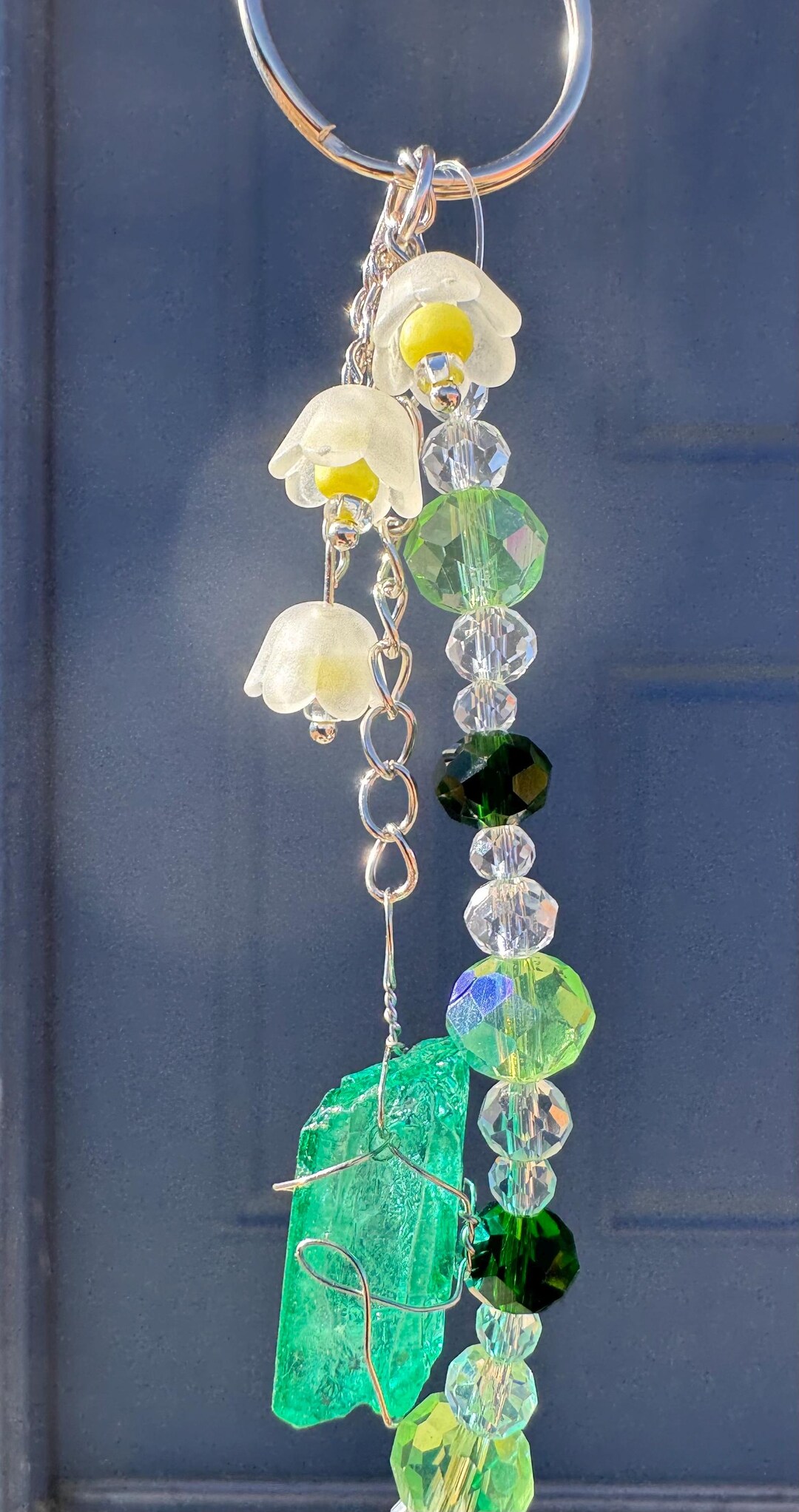 Green Crystal Keychain - Etsy
