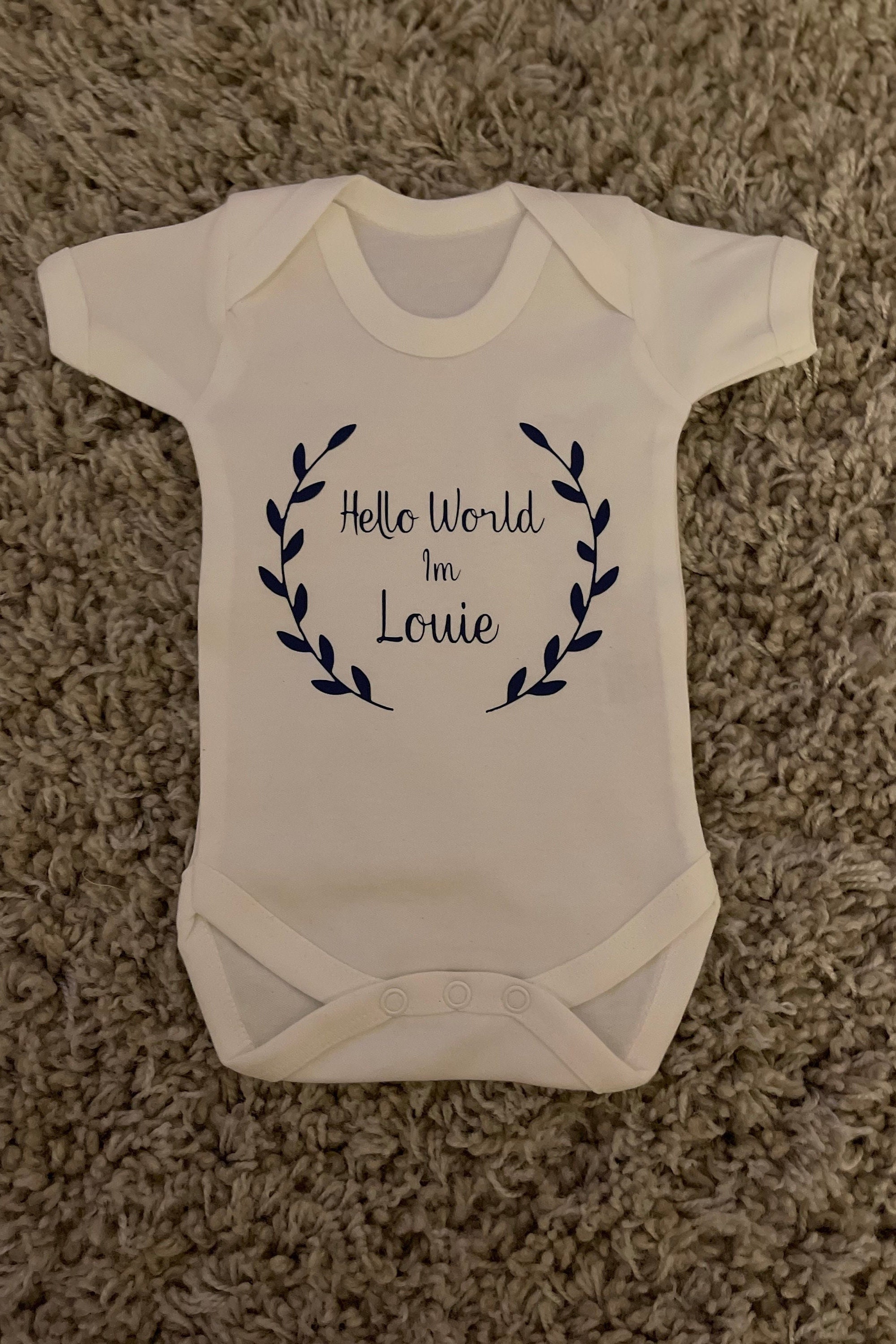 Personalised Hello World Baby Grow - Etsy UK