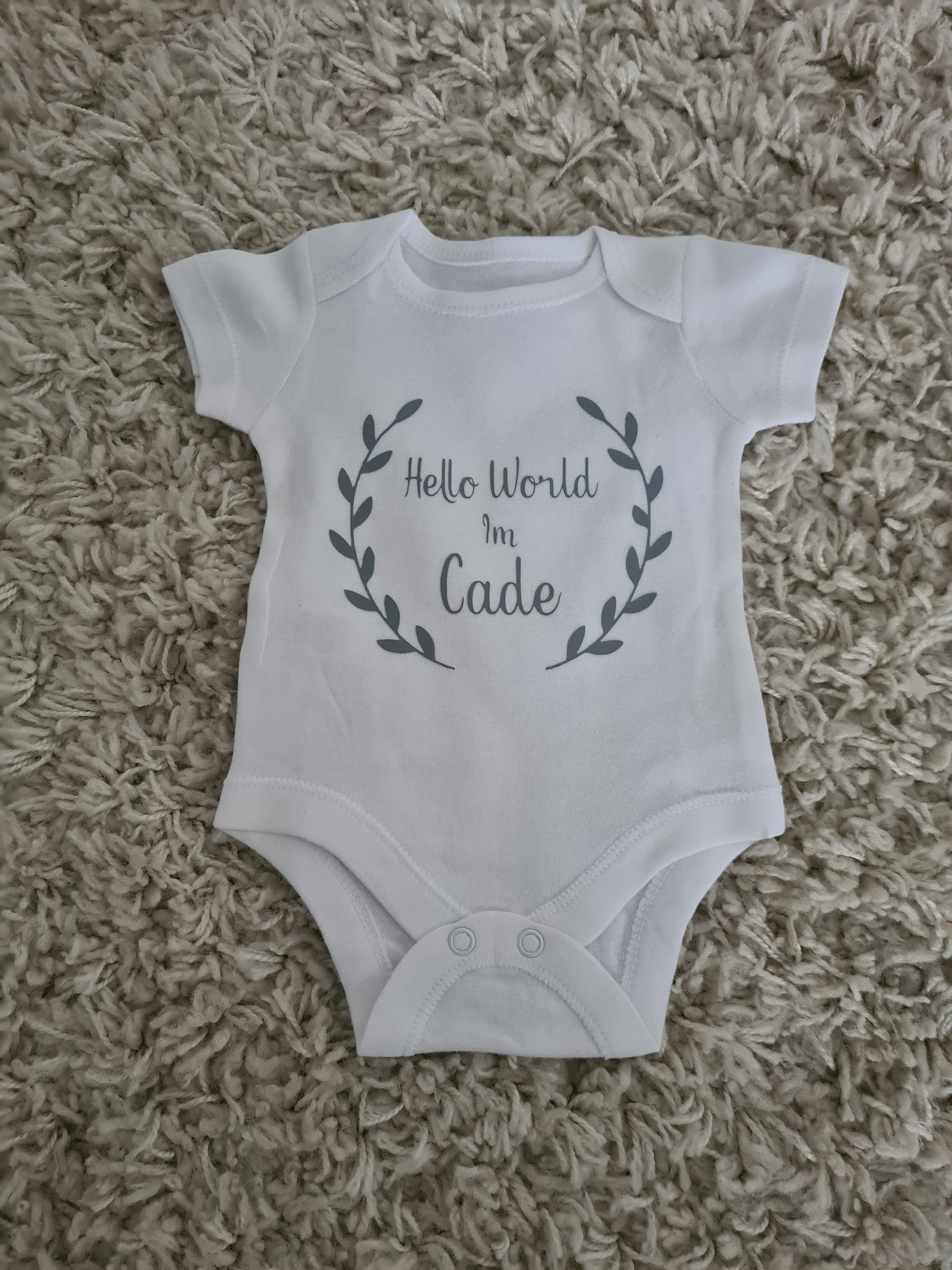 Personalised Hello World baby grow | Etsy