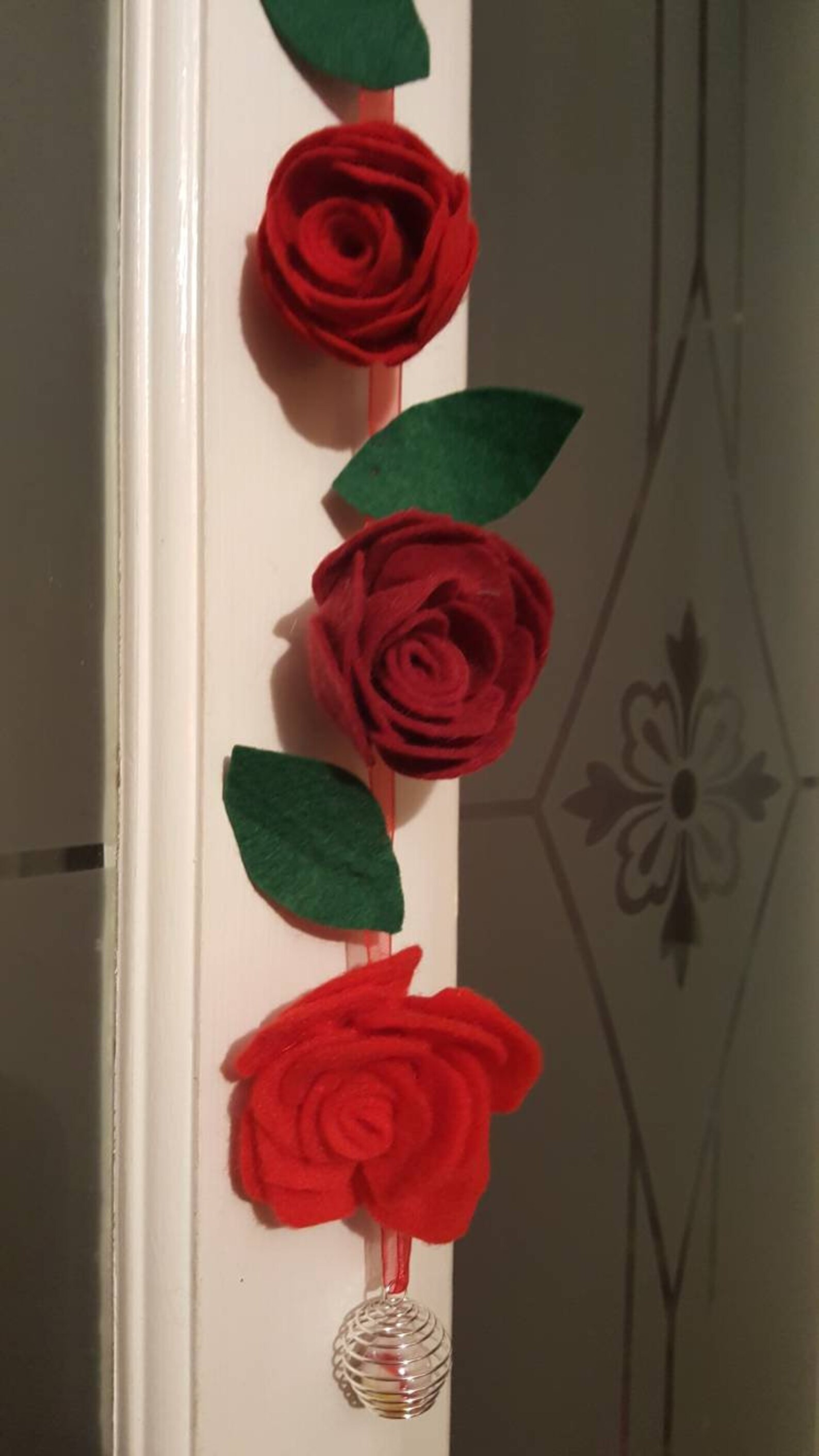 Red Rose Hanging With Spiral Crystal Cage - Etsy