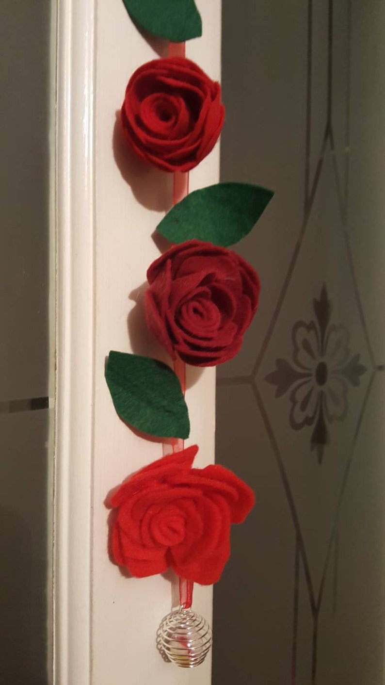 Red Rose Hanging With Spiral Crystal Cage - Etsy