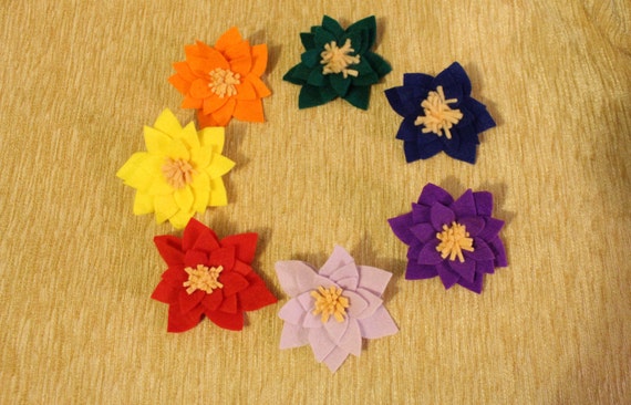 Set of Handmade Felt Lotus Flowers Brooches/pins in | Etsy