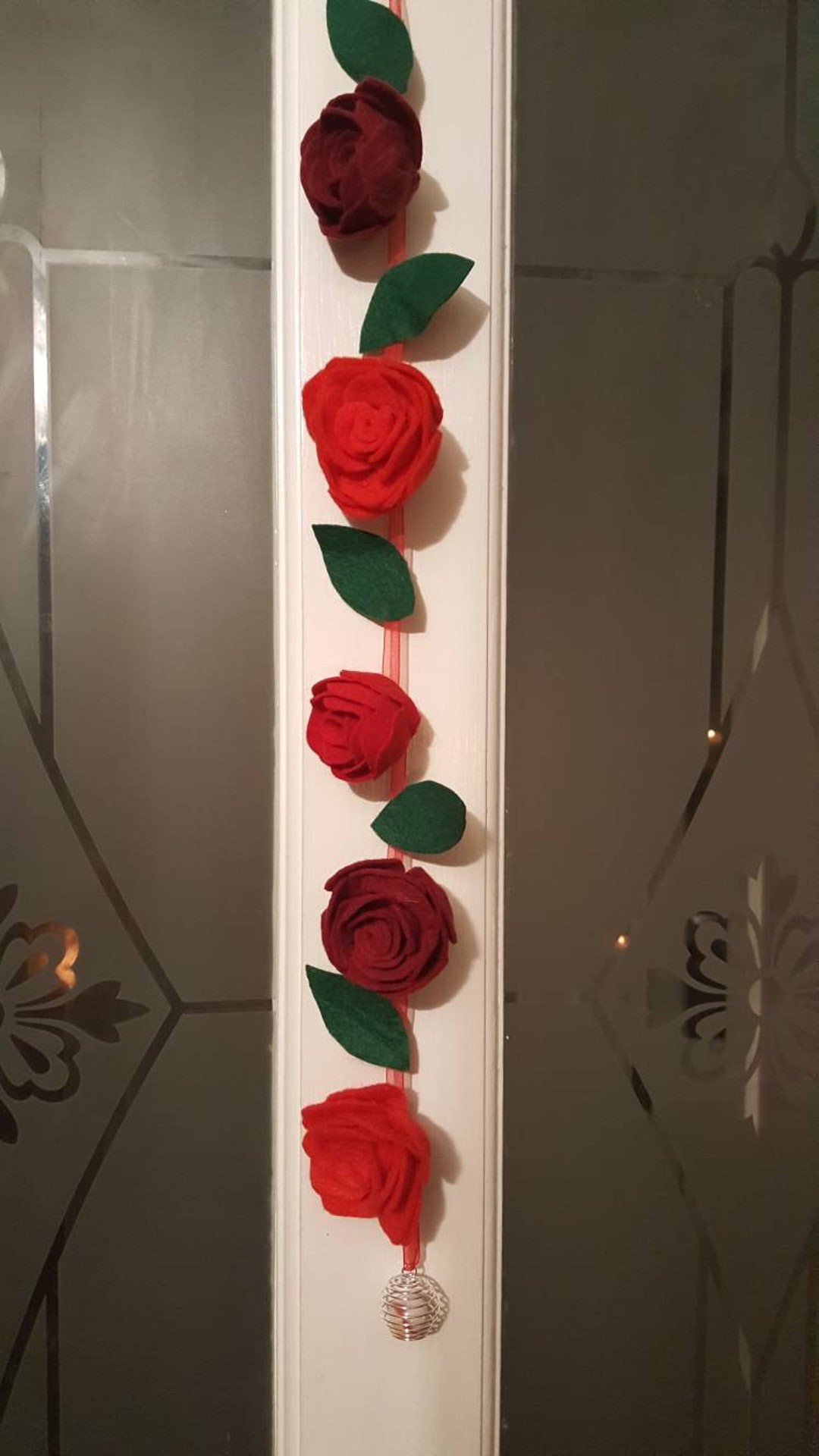 Red Rose Hanging With Spiral Crystal Cage - Etsy