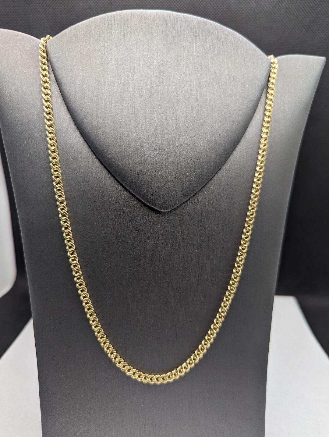 Real Authentic 10k Yellow Gold Miami Cuban Link Chain 3.5mm Wide 24 ...