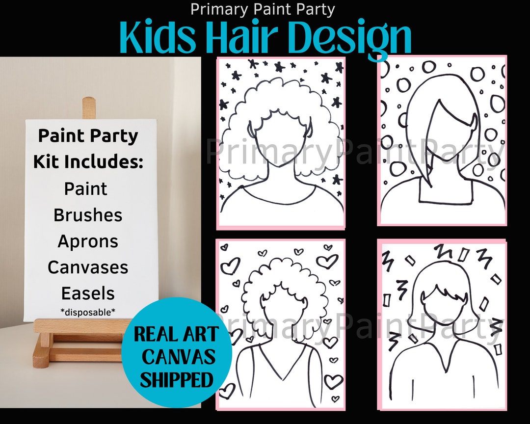 Kids Hair Design 2 - Paint Party at Home Kit | Kids Birthday Party ...