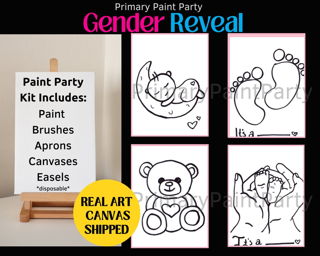 Set of 10 - Gender Reveal Theme Paint Party | Boy or Girl, Games for ...