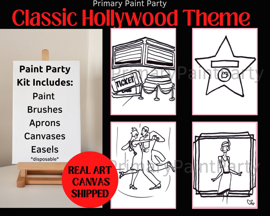 Set of 10 - Classic Hollywood Theme | Gatsby Theme Paint Party, Old ...