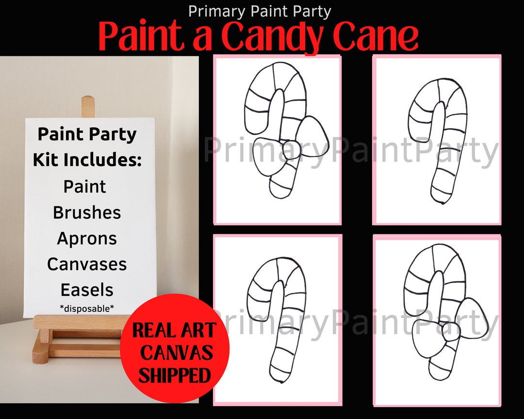 Candy Cane Paint Party at Home Kit | Christmas Party, Holiday Games ...