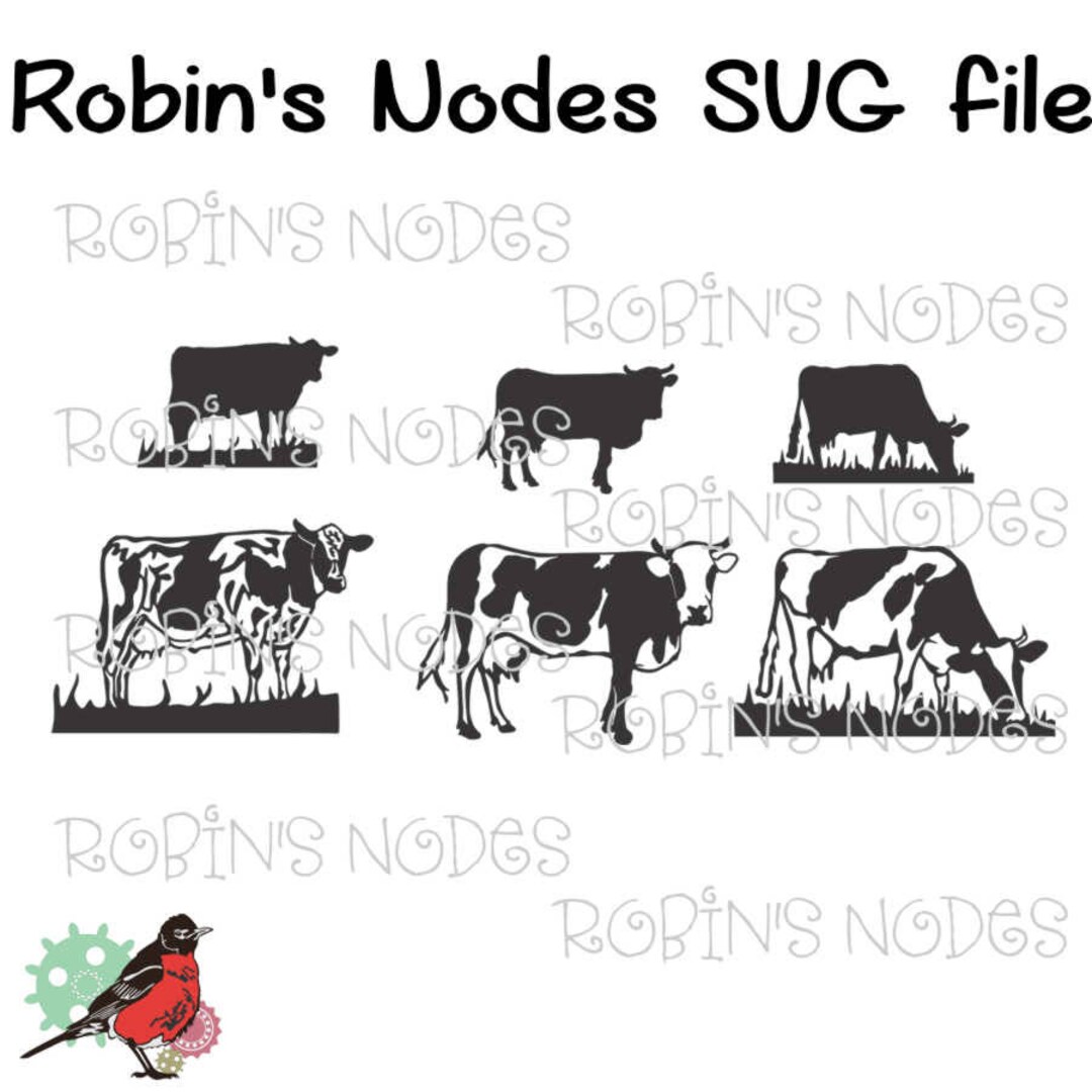 Cow SVG File ~ Set of 6 ~ Vector for Laser, Plasma, and Cricut ...