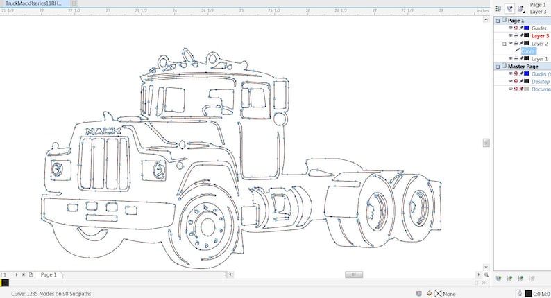 R Series Mack Truck SVG File Detailed Vector for Laser and - Etsy