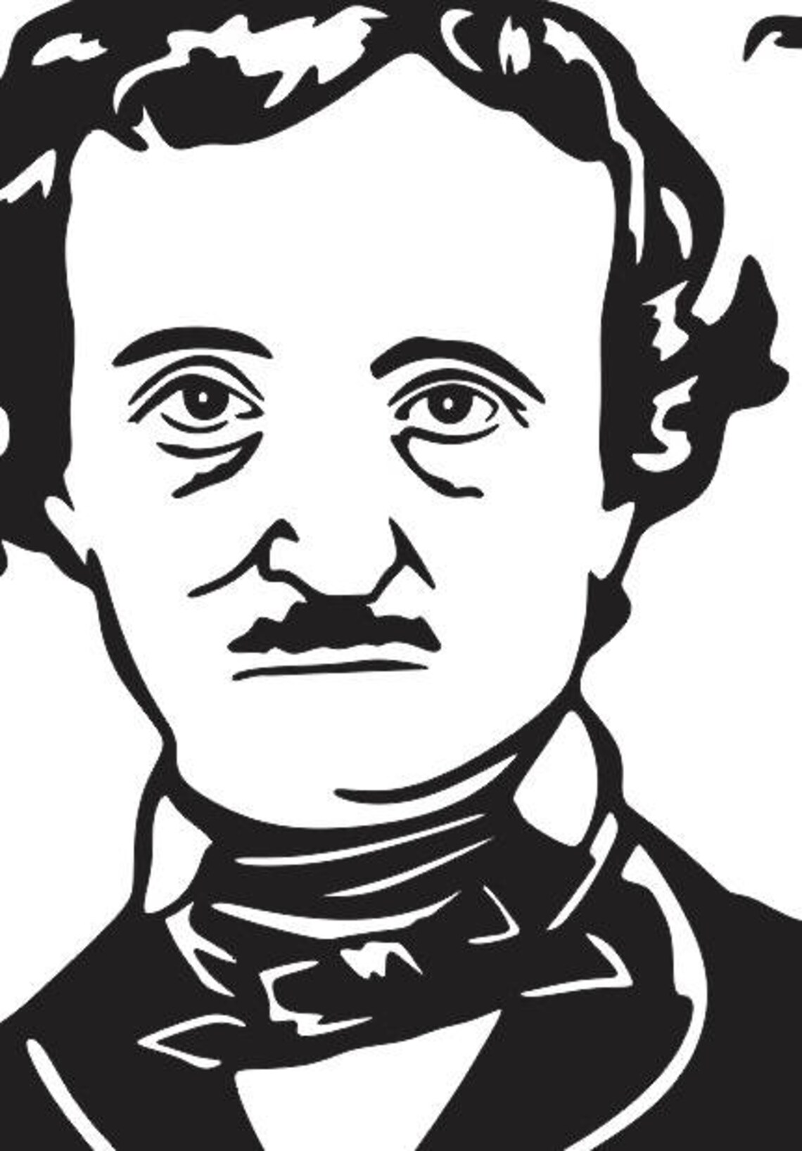 Edgar Allen Poe SVG File Set of 7 Raven Skull Vector for | Etsy