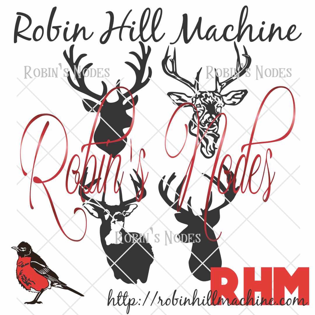 Deer Heads Bust Mount SVG File ~ Detailed Vector for Laser and Cricut ...