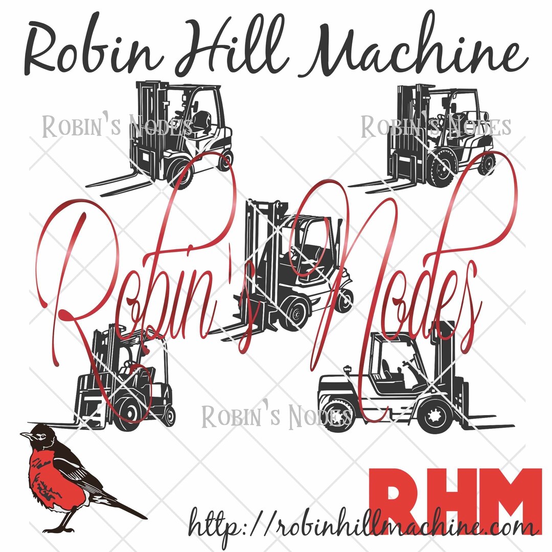 Forklift Set of 5 SVG File ~ Detailed Vector for Laser and Cricut ...