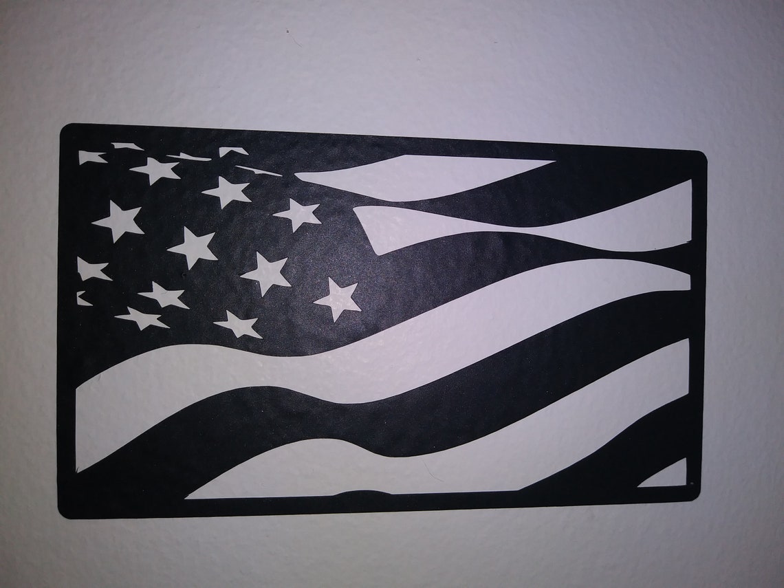 American flag waving vector for laser CNC plasma and | Etsy