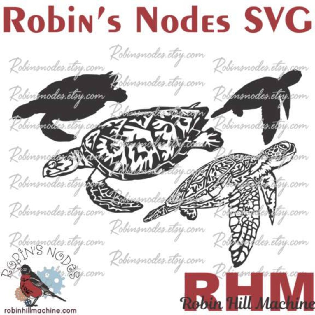 Sea Turtles Detailed Cut Files ~ Vector for Laser and Cricut ~ Digital ...