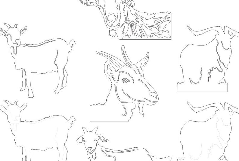 Goat File Set of 7 Vector for CNC Plasma Laser and Cricut | Etsy