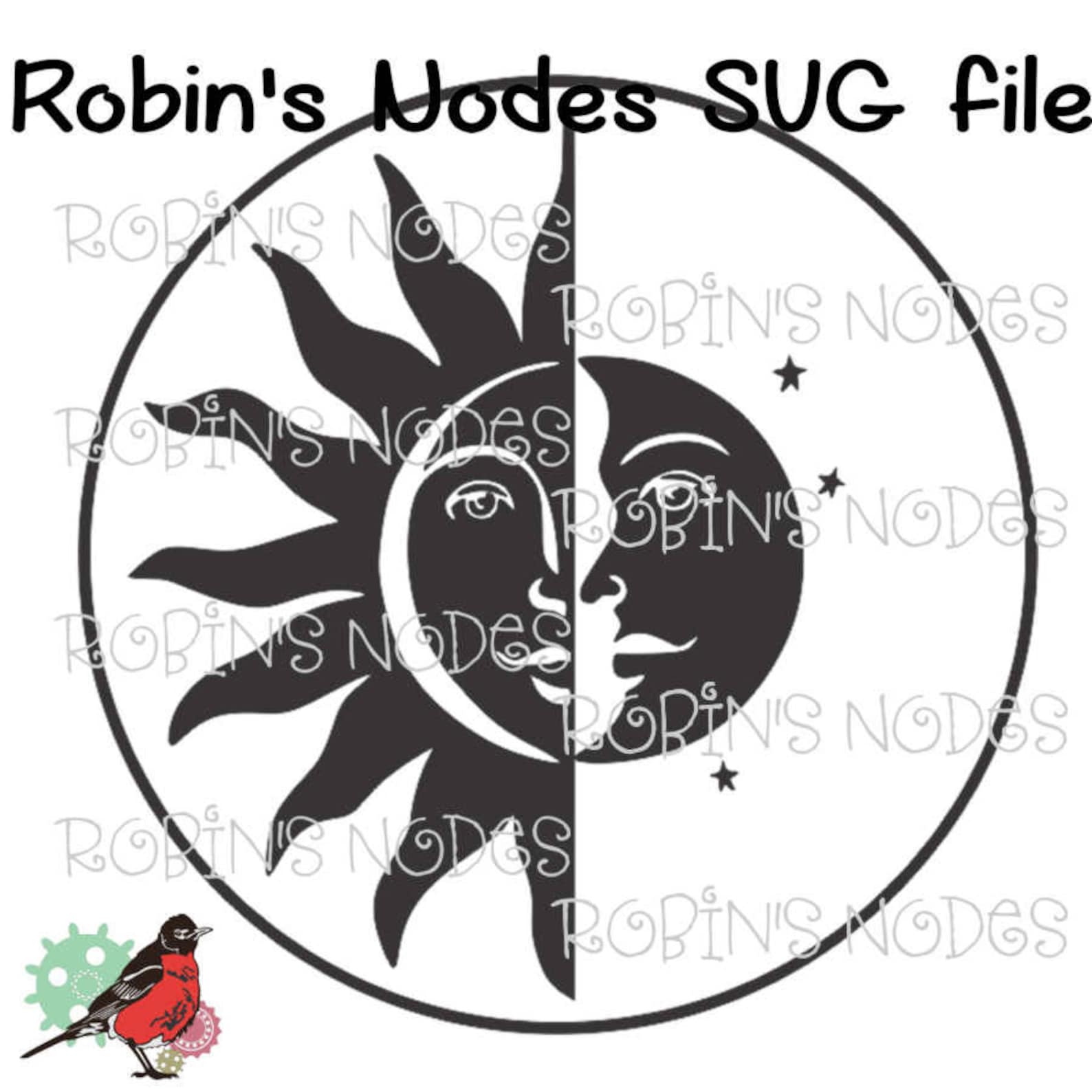 Sun And Moon Svg File Vector For Laser And Cricut Digital Etsy