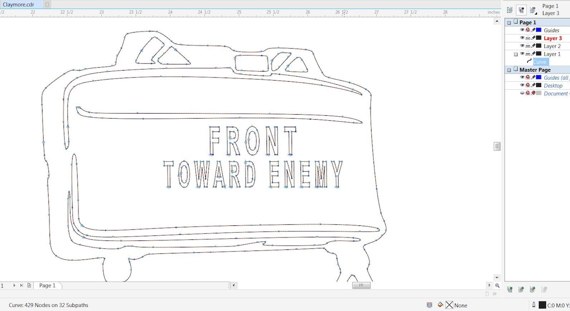 Claymore Military Weapon SVG File Detailed Vector for Laser - Etsy Hong ...