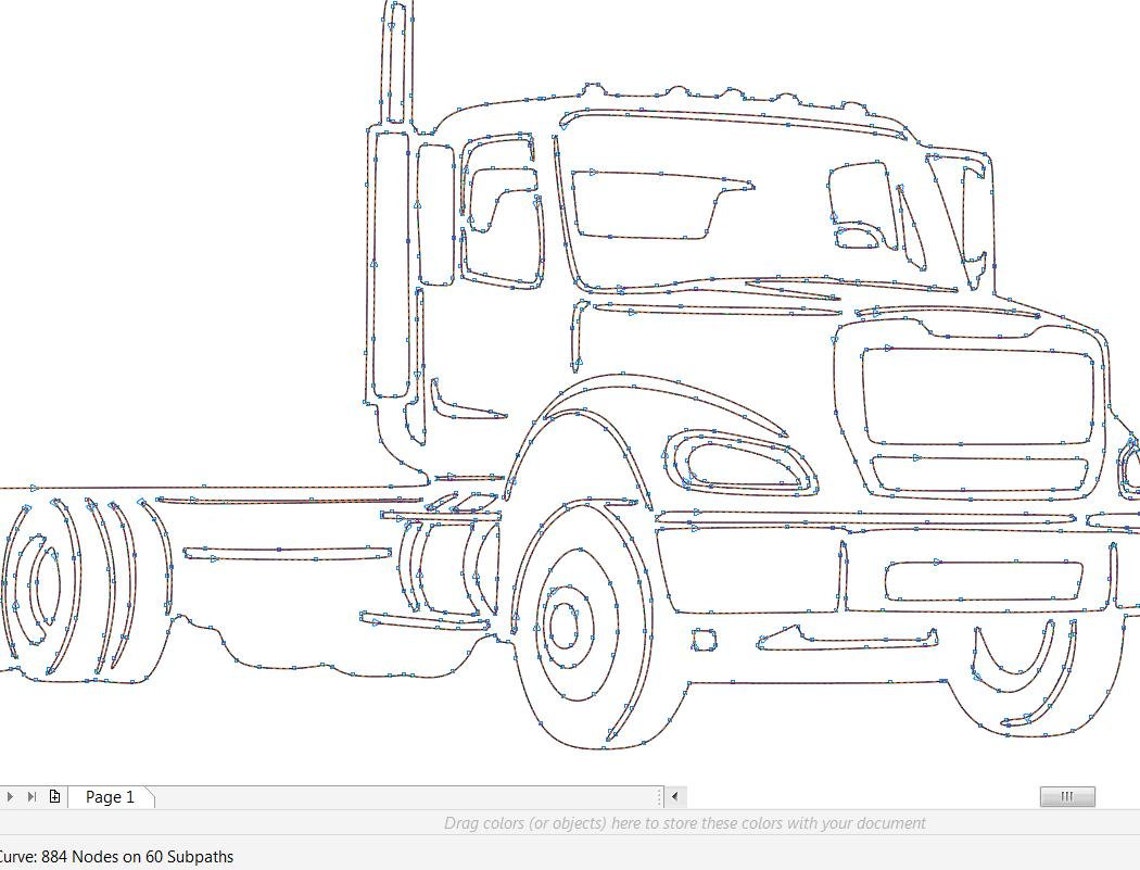 Freightliner Semi Truck SVG File Detailed Vector for Laser - Etsy Ireland