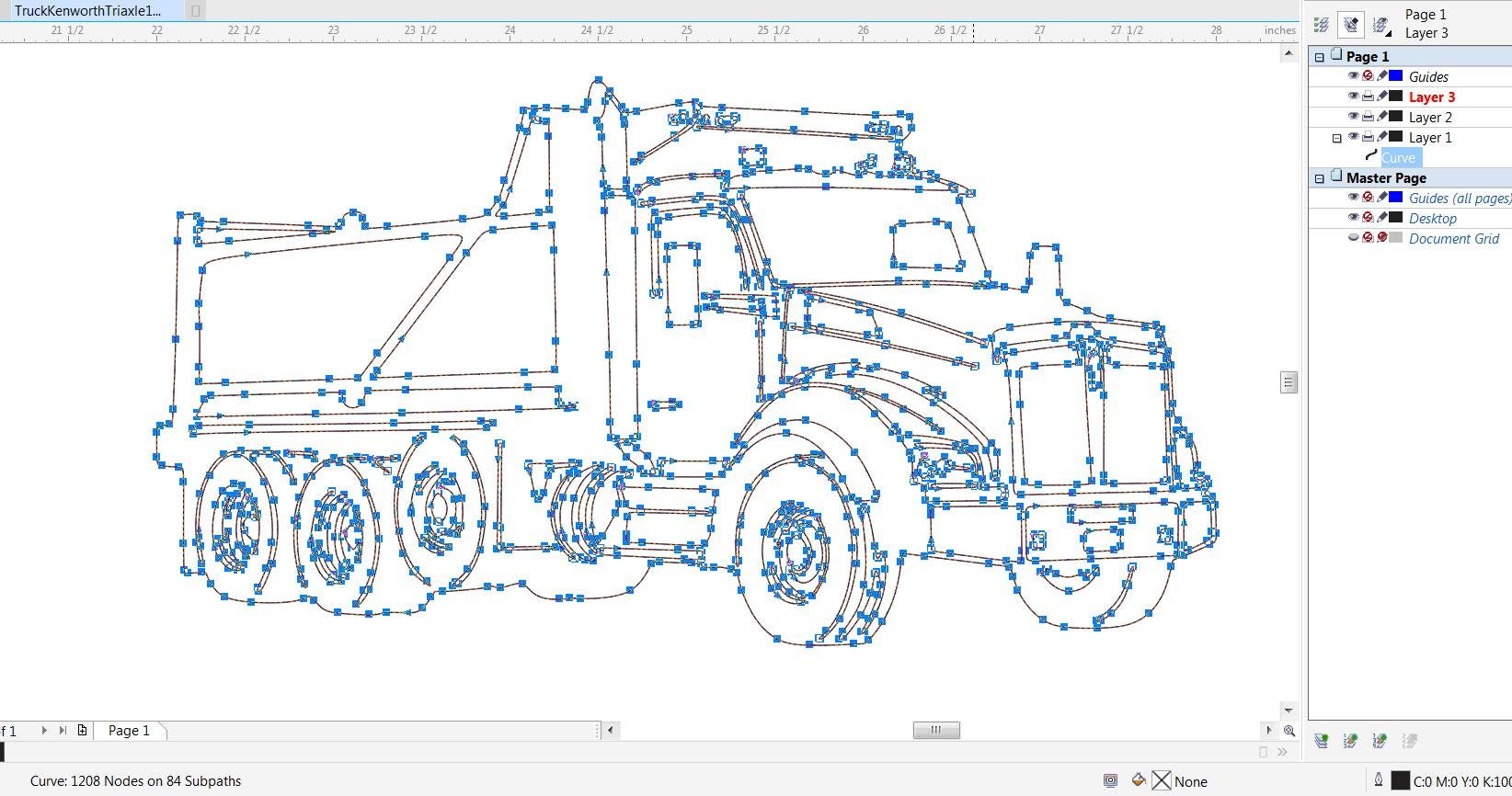 Kenworth Tri-axle Truck SVG File Detailed Vector for Laser - Etsy Canada