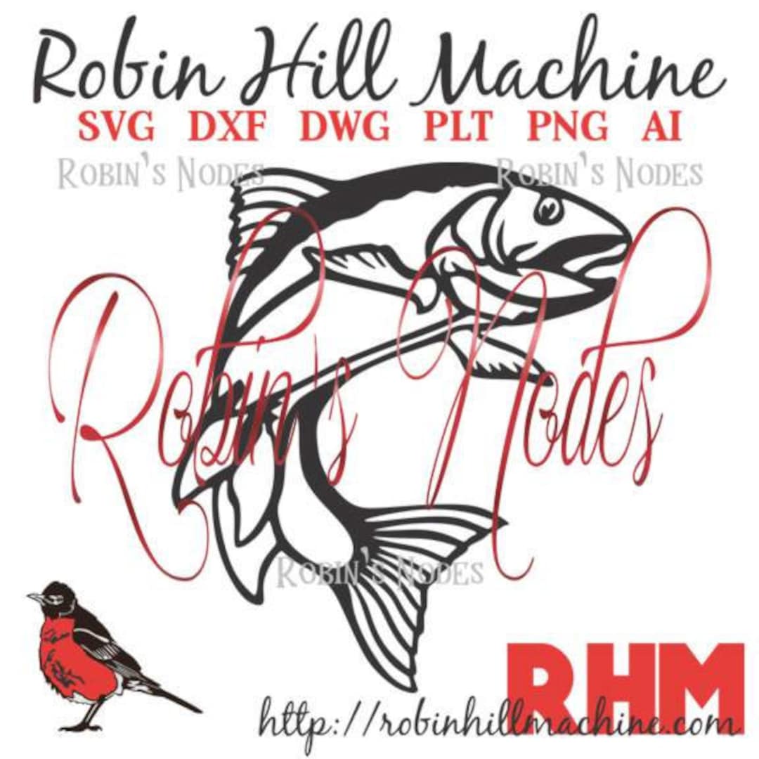 Fish Jumping SVG File ~ Detailed Vector for Laser, CNC Plasma, Waterjet ...