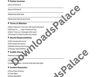 funny dating contract template