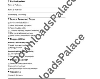 funny dating contract