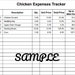 Chicken Expense Tracker to Help Manage Your Chickens Expenses - Etsy