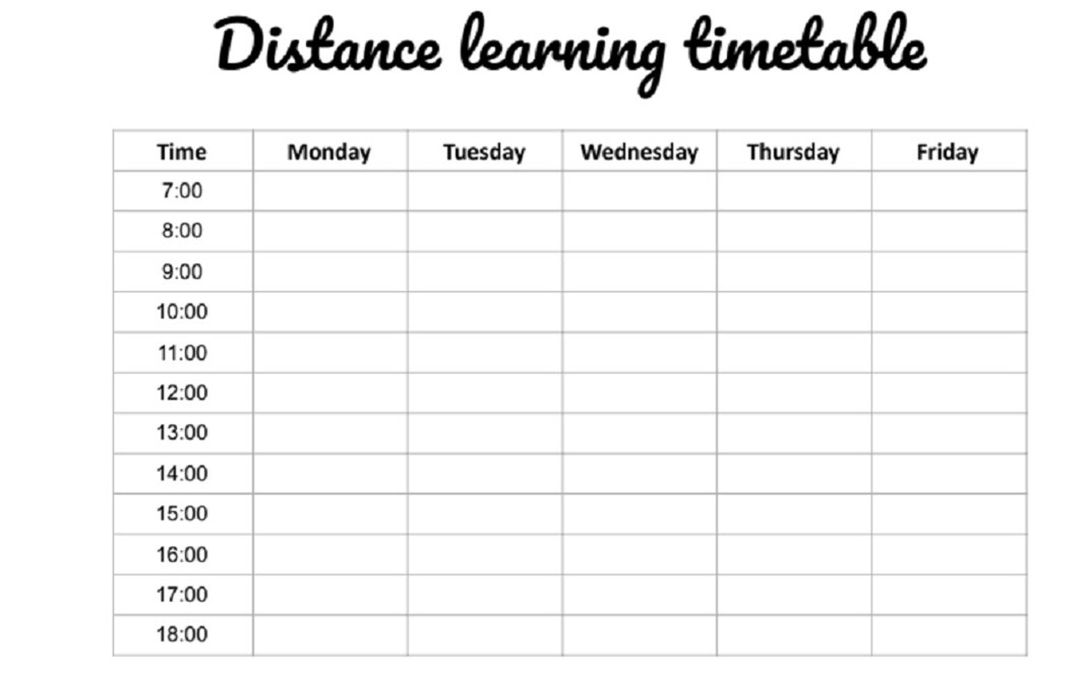 Distance Learning Timetable Virtual School Schedule Online - Etsy