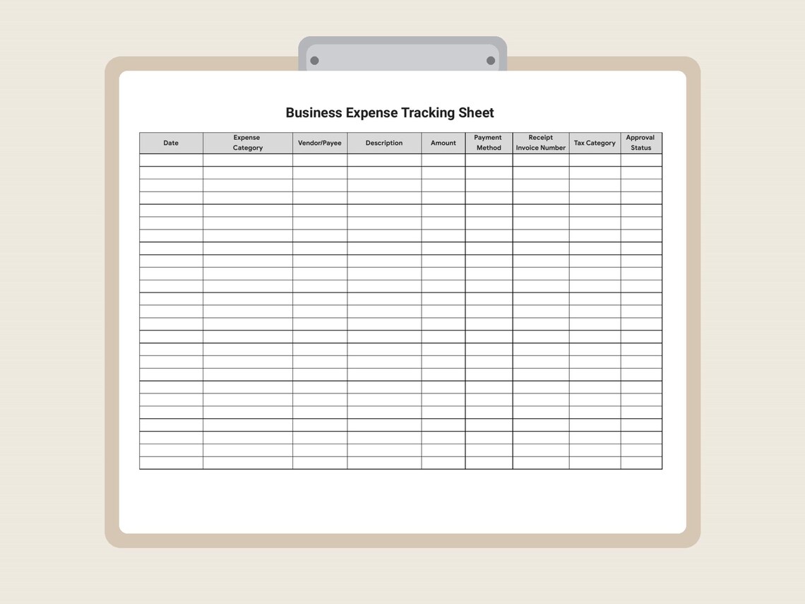 Business Expense Tracking Sheet, Expense Management, Financial Tracking ...