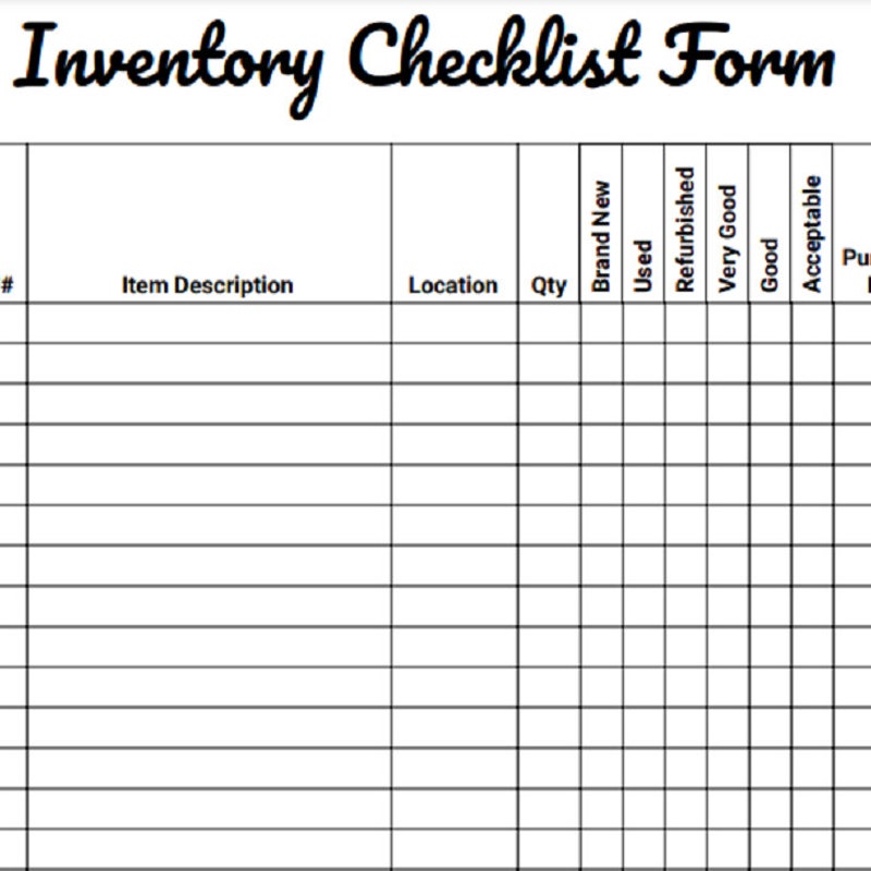Inventory Form - Etsy