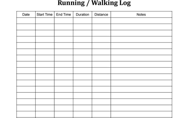 Running and Walking Log Tracker Track Progress Hiking - Etsy