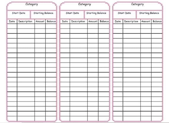 Cash Envelope Tracker Money Tracker Cash Tracker Sheet | Etsy