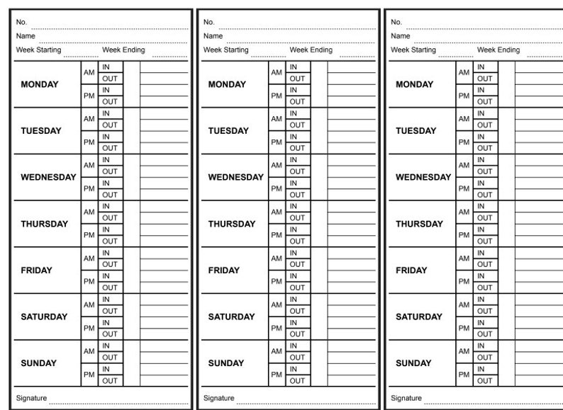Time Card Biweekly Time Sheet Cards Work Log Hours Worked Etsy Time Card Biweekly Time Sheet Cards Work Log Hours Worked Etsy