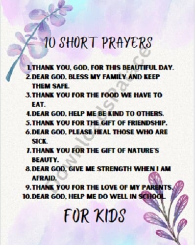 100 Short Prayers for Kids, Religion, Church, Islam, Prayers, Learning to Pray - Etsy