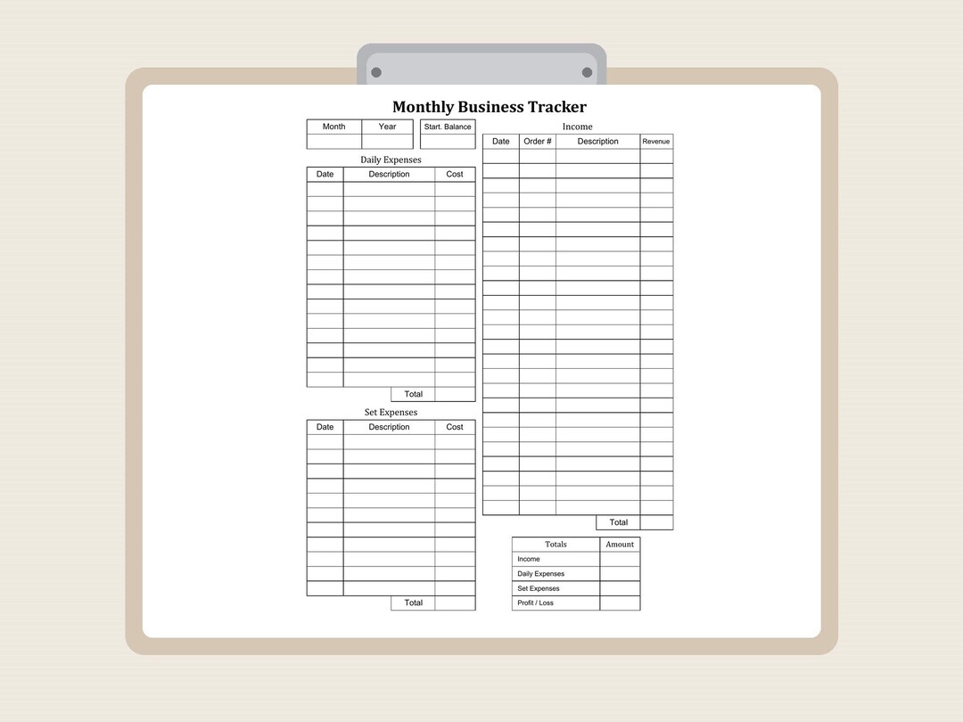 Monthly Business Income and Expense Tracker, Bills, Savings, Income ...