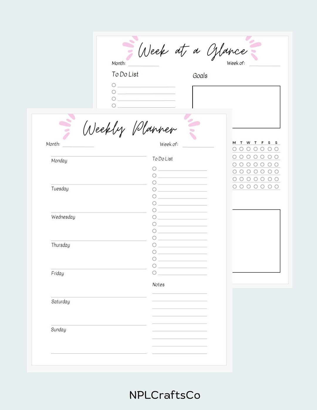Weekly Planner, Week at a Glance Printable - Etsy