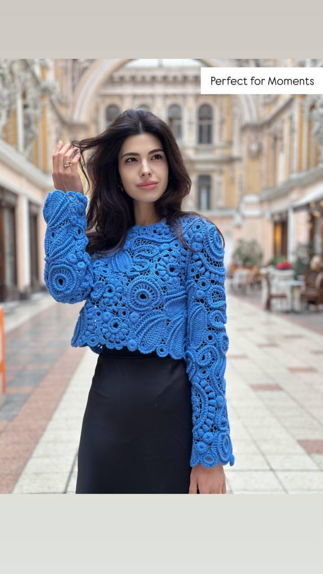 Blue Lace Bolero – Handmade Irish Crochet Shrug, Wedding Cover Up ...