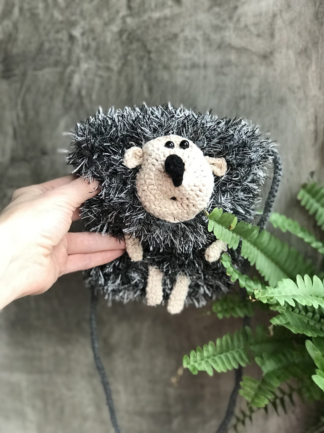 Crossbody Crochet Hedgehog Mini Bag Unique Fun Cell Phone Case Mini ...