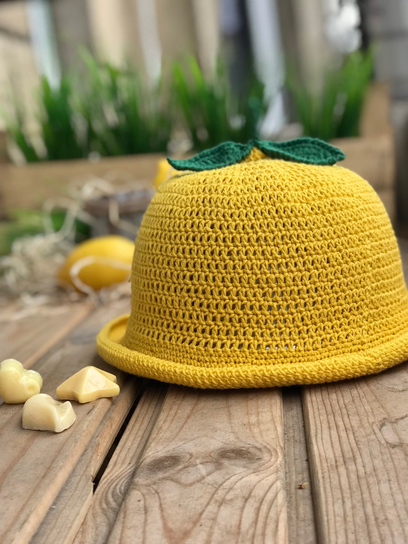 Lemon Crochet Sun Hat – Handmade Fruit Hat for Baby to Adult – Summer ...